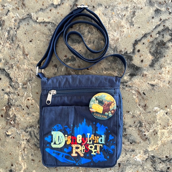 Disney | Bags | Disneyland Resort Blue Nylon Crossbody Bag Theme Park ...